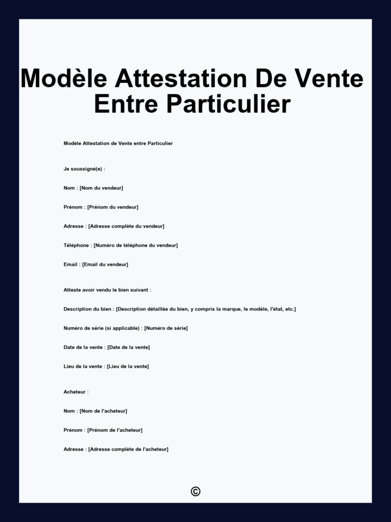 Téléchargez le certificat d'attestation de vente entre particulier (PDF)