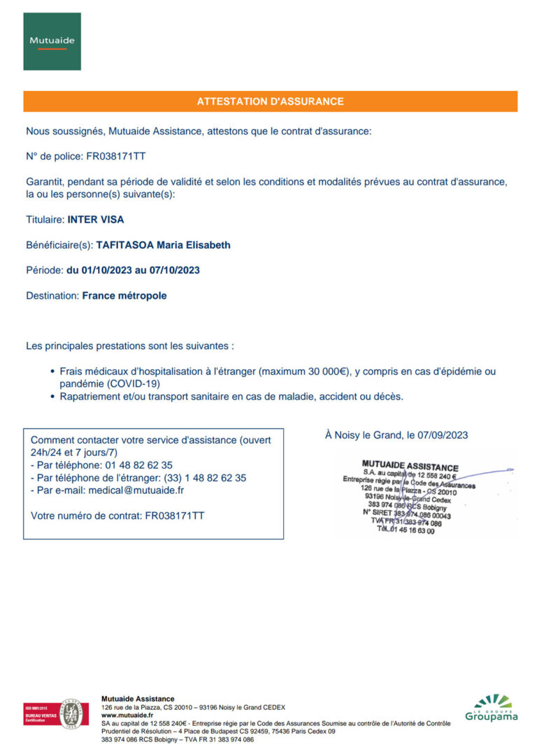Téléchargez votre attestation d'assurance voyage Mondial Assistance ...